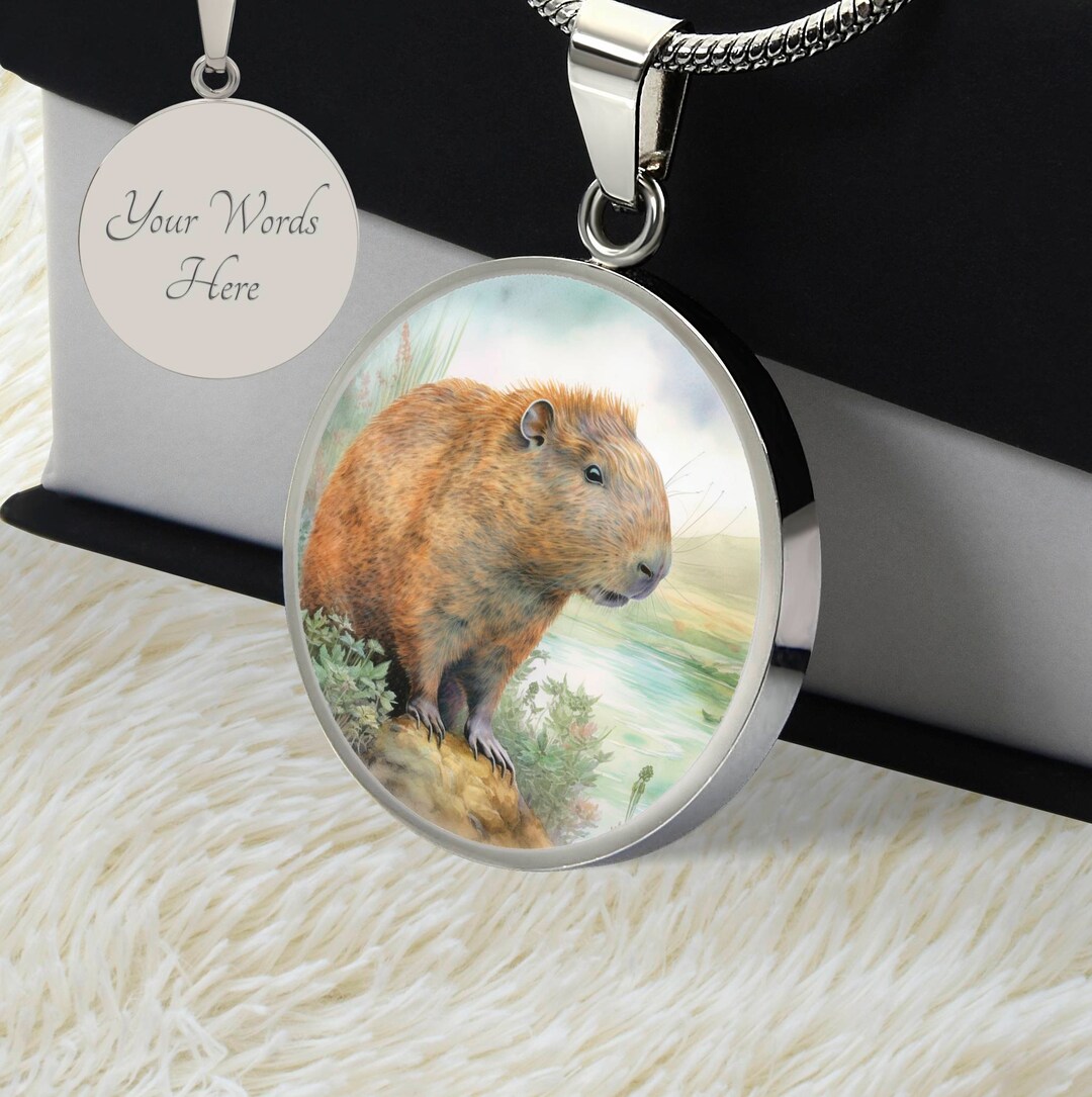 Capybara Necklace Gold Capybara Charm Silver Capybara - Etsy