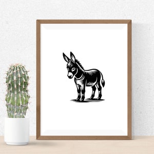 Donkey SVG Bundle, Farm Animal Clipart, Hand Drawn Farmer Theme Vector ...
