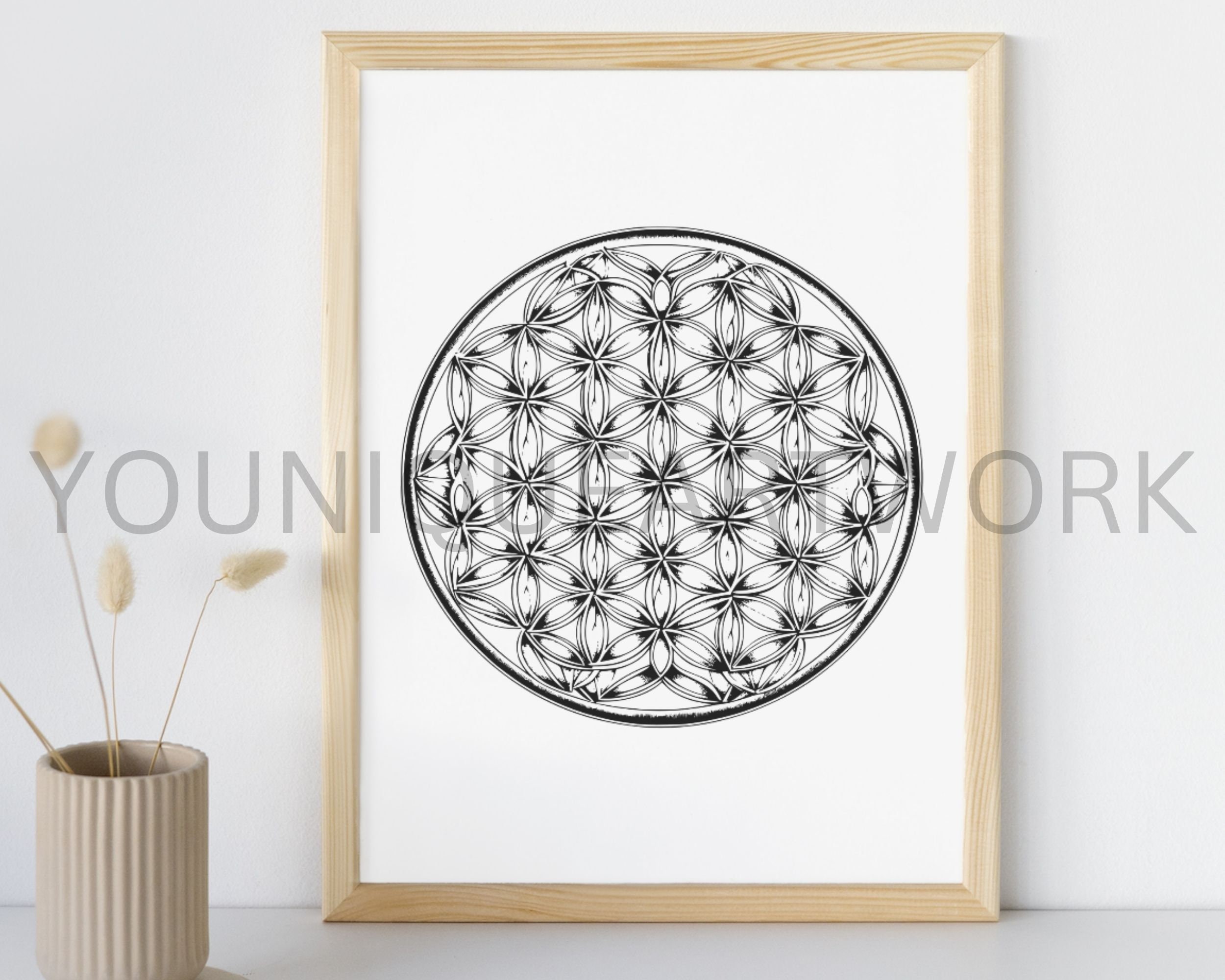 Flower of Life SVG Bundle, PNG, Sacred Geometry Clipart, Hand Drawn ...
