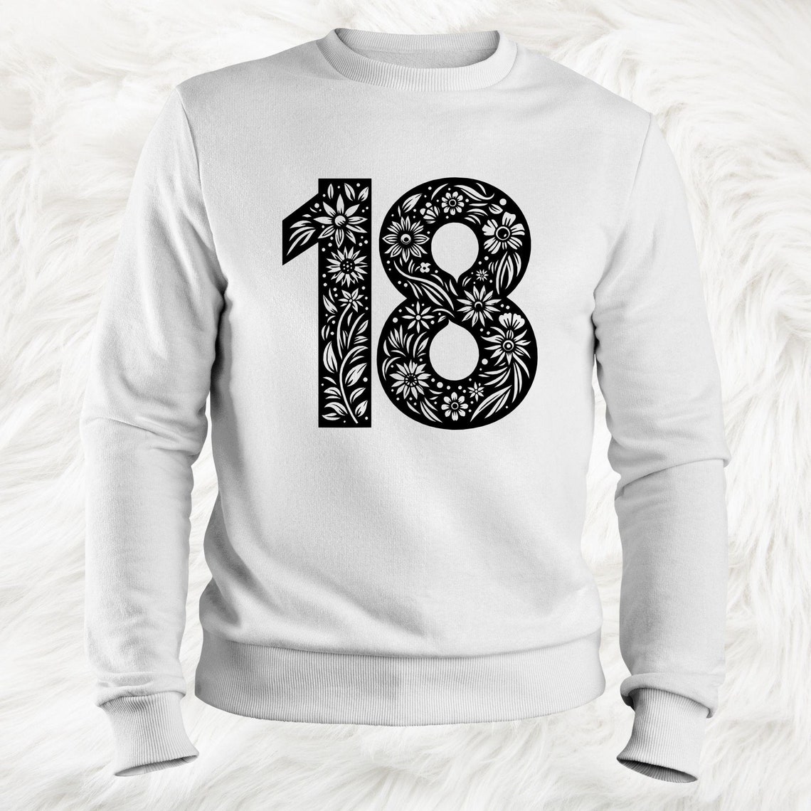 Number 18 SVG Bundle, 18th Birthday Clipart, Hand Drawn Eighteen Themed ...