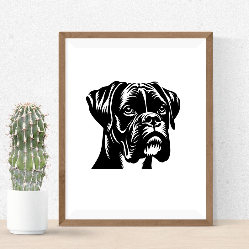 Boxer SVG Bundle, Boxer Dog Clipart, Hand Drawn Dogs Theme Vector ...