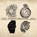 Clock SVG Bundle, PNG, Floral Clock Clipart, Hand Drawn Clock and Watch ...