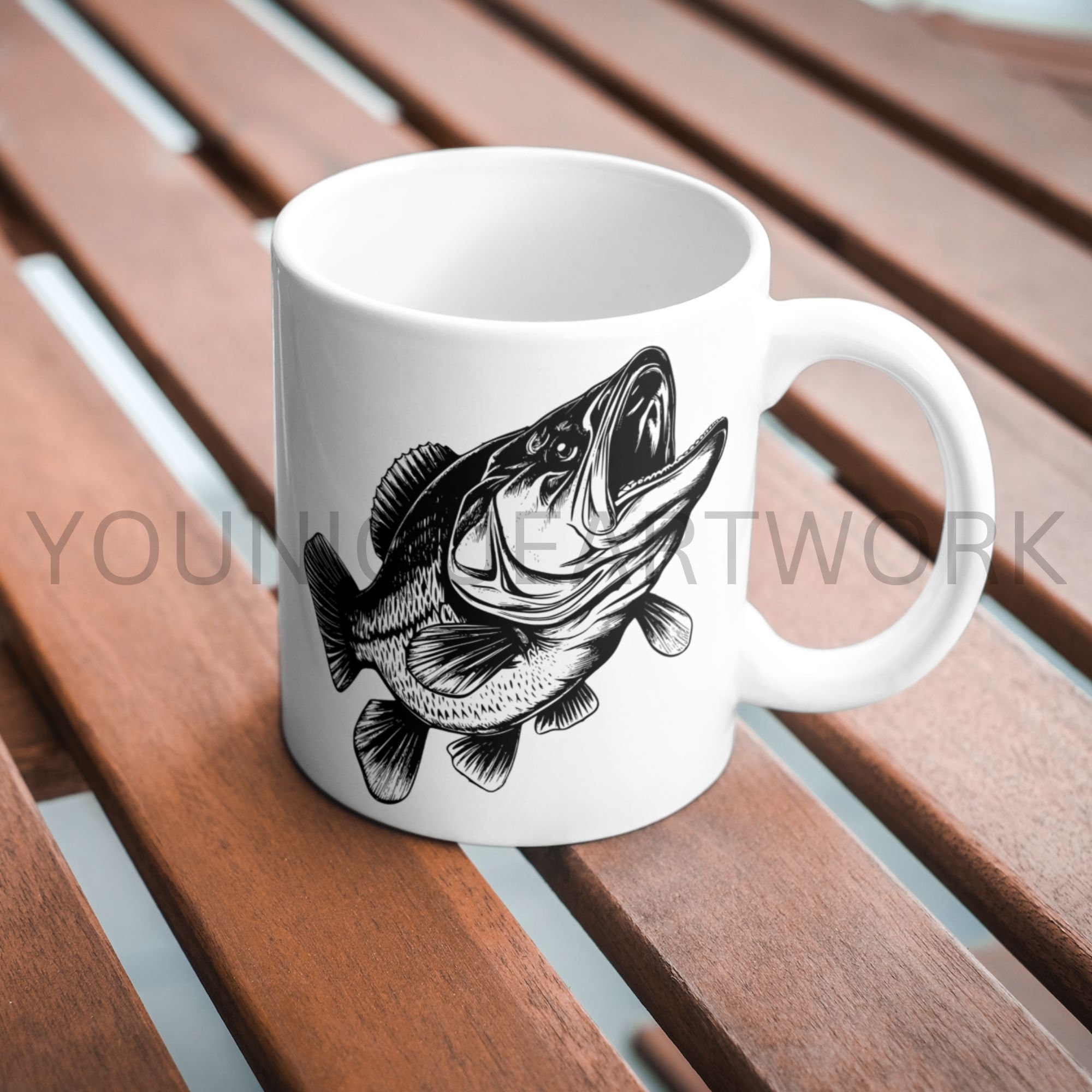 Bass Fish SVG Bundle PNG Fishing Themed Clipart Hand Drawn - Etsy