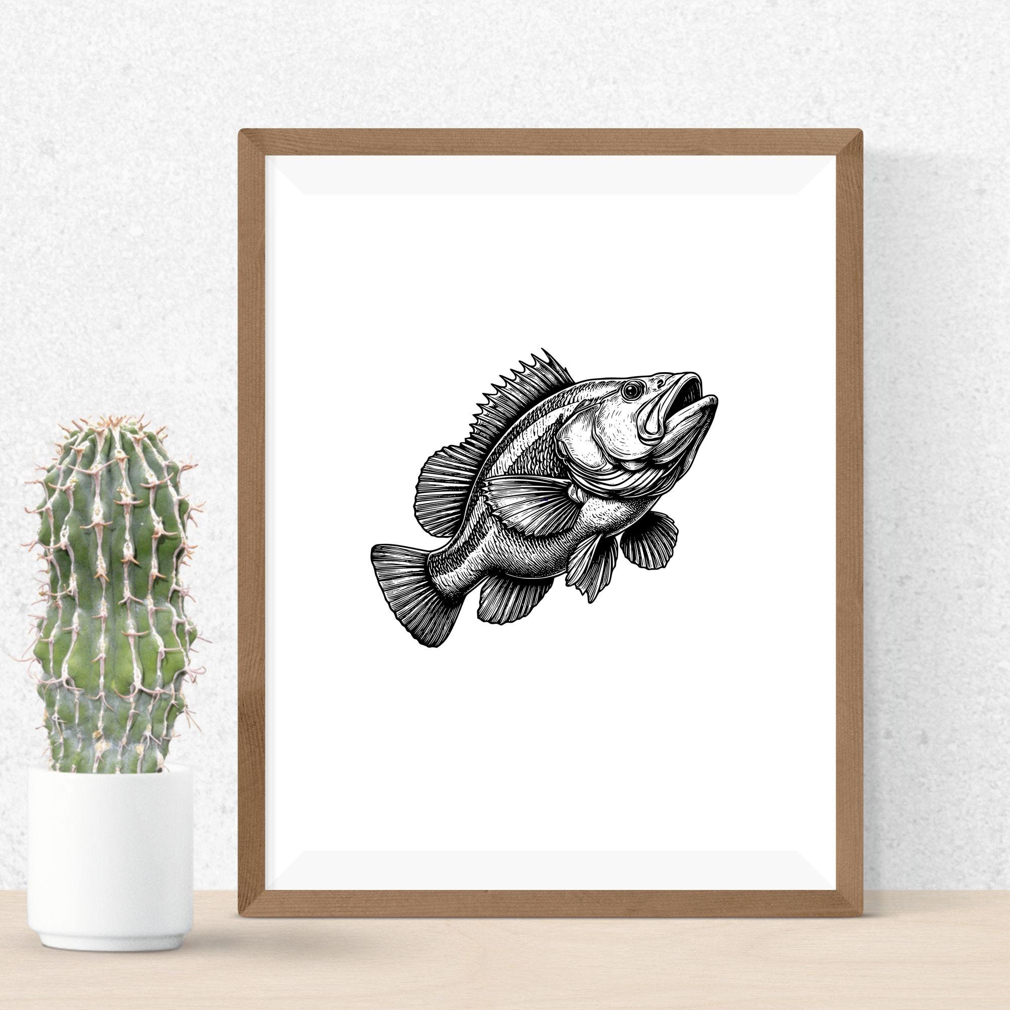 Snapper SVG Bundle, Fishing Clipart, Hand Drawn Fish Lover Theme Vector ...
