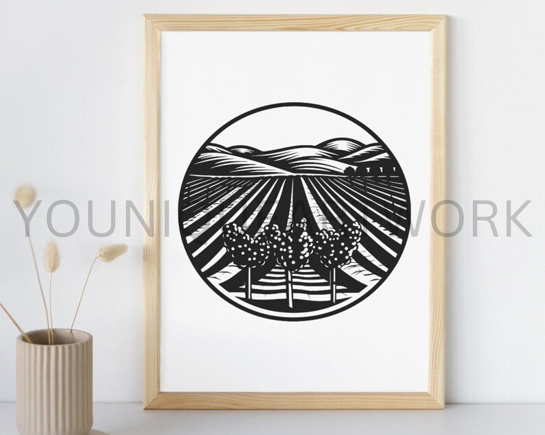 Vineyard SVG Bundle PNG Grapevine Clipart Hand Drawn - Etsy