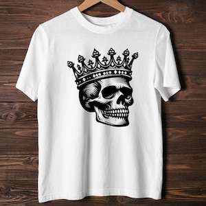 Skull SVG Bundle, Skull With Crown Clipart, Hand Drawn Cool Skull Theme ...