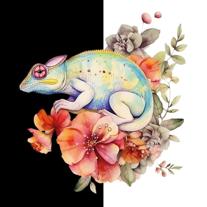 Chameleon Watercolor Clipart Chameleon PNG Chameleon Clip - Etsy
