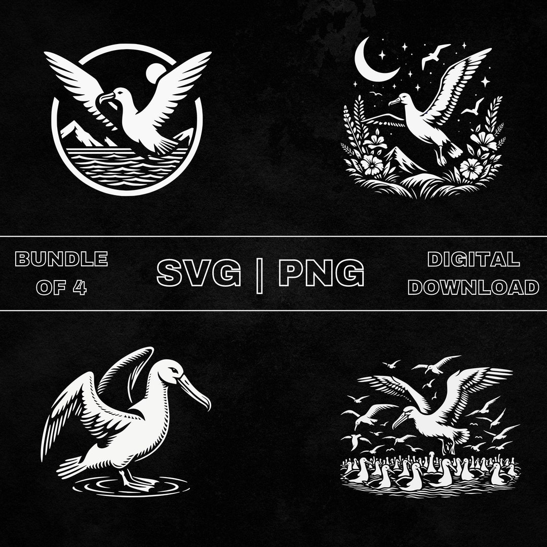 Albatross SVG Bundle, Albatross Bird Clipart, Hand Drawn Albatross ...