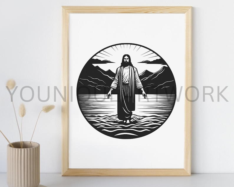 Jesus Walking on Water SVG Bundle, PNG, Jesus Clipart, Hand Drawn Jesus ...