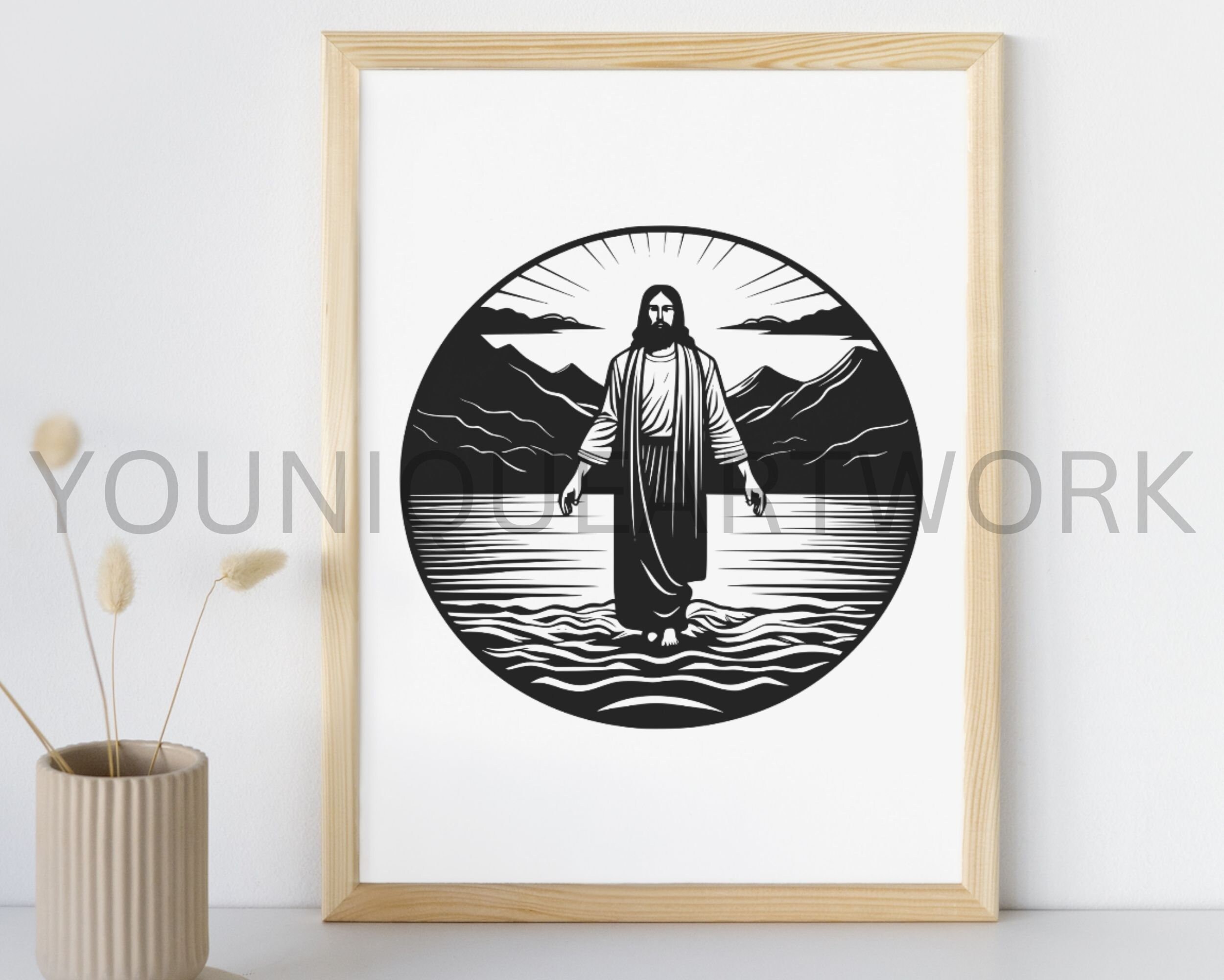 Jesus Walking on Water SVG Bundle PNG Jesus Clipart Hand - Etsy