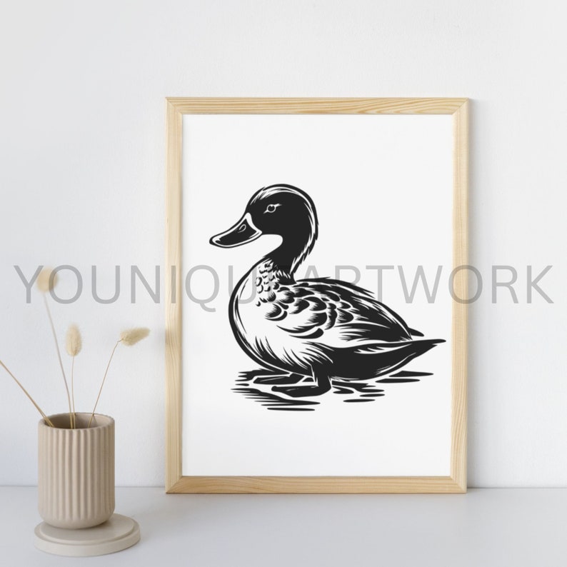 Duck With Flower SVG Bundle PNG Duck Scene Clipart Hand - Etsy