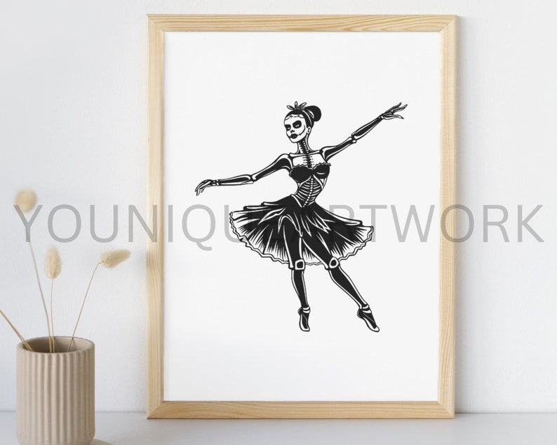 Ballerina SVG Bundle, PNG, Ballet Dancer Skeleton Clipart, Hand Drawn ...
