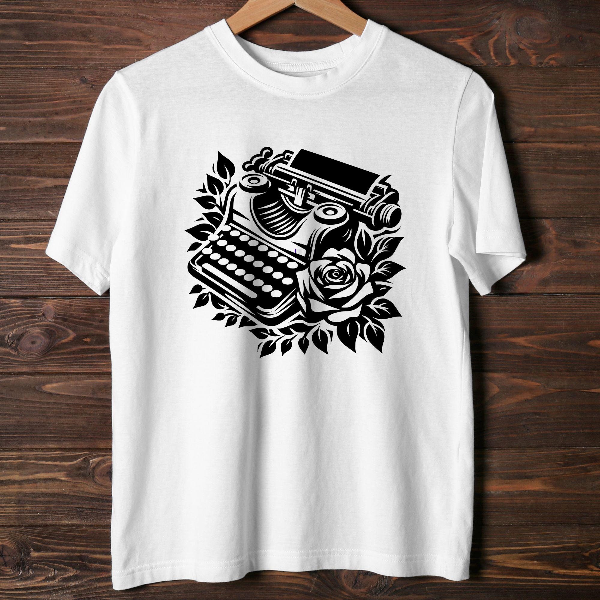 Floral Typewriter SVG Bundle, PNG, Type Writer Clipart, Hand Drawn ...