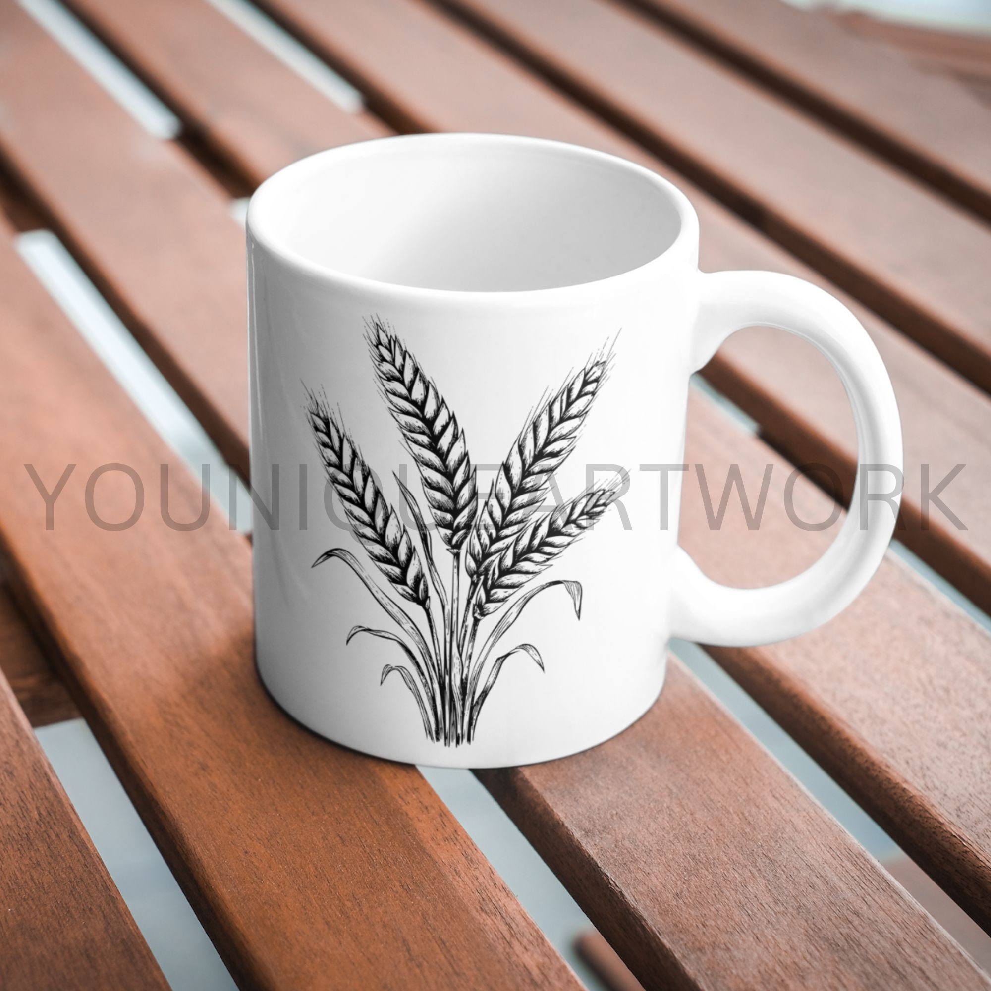 Wheat Scene SVG Bundle, PNG, Wheat Wreath Clipart, Hand Drawn Wheat ...
