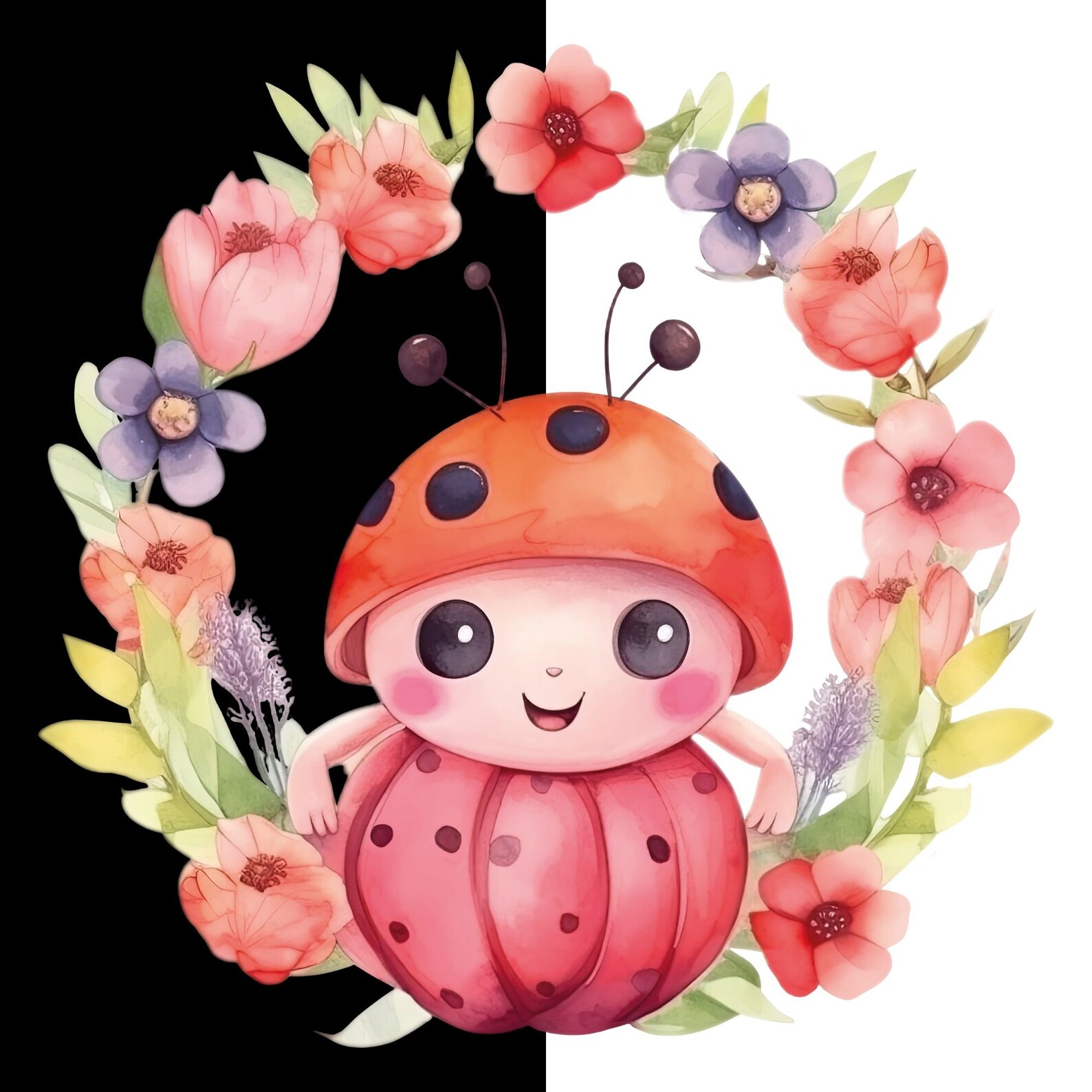 Cute Ladybug Clipart, Lady Bug PNG Files for Sublimation, Ladybug Clip ...