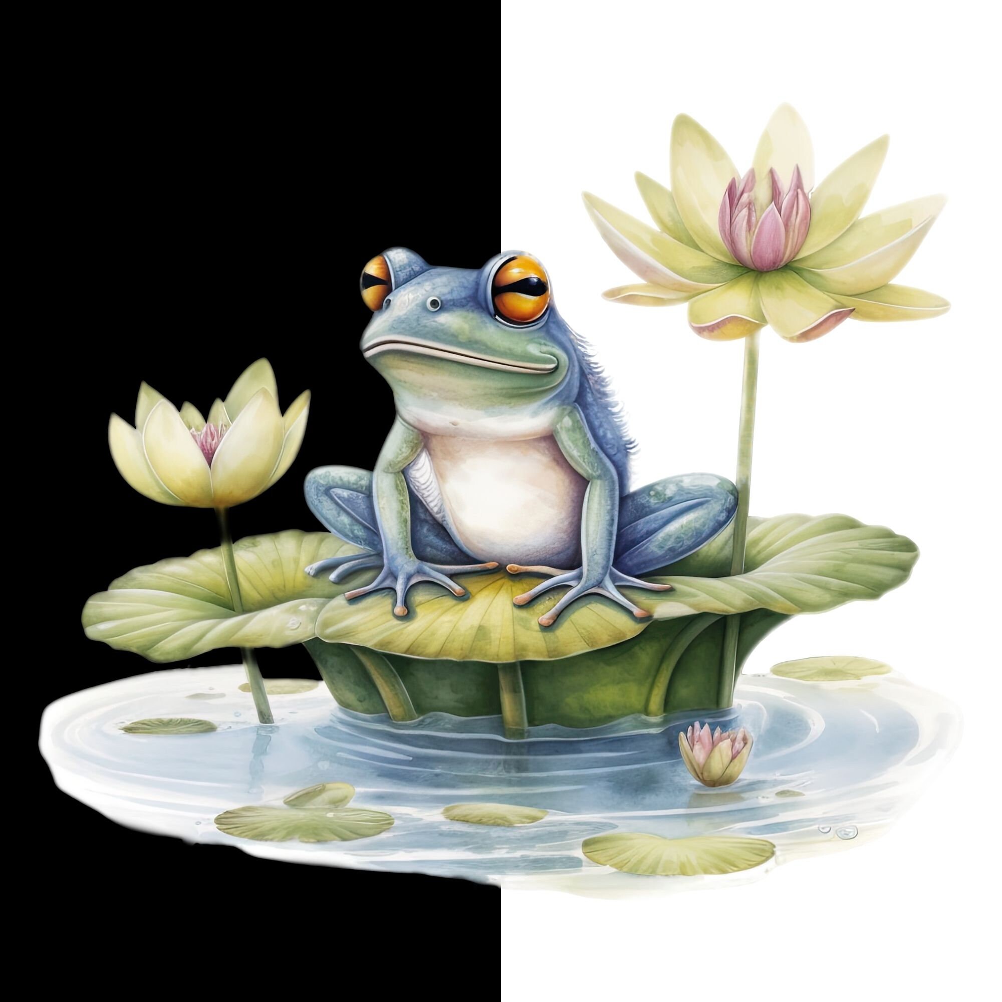 Frog Clipart, Frog PNG Files for Sublimation, Frogs Clip Art, Frog ...