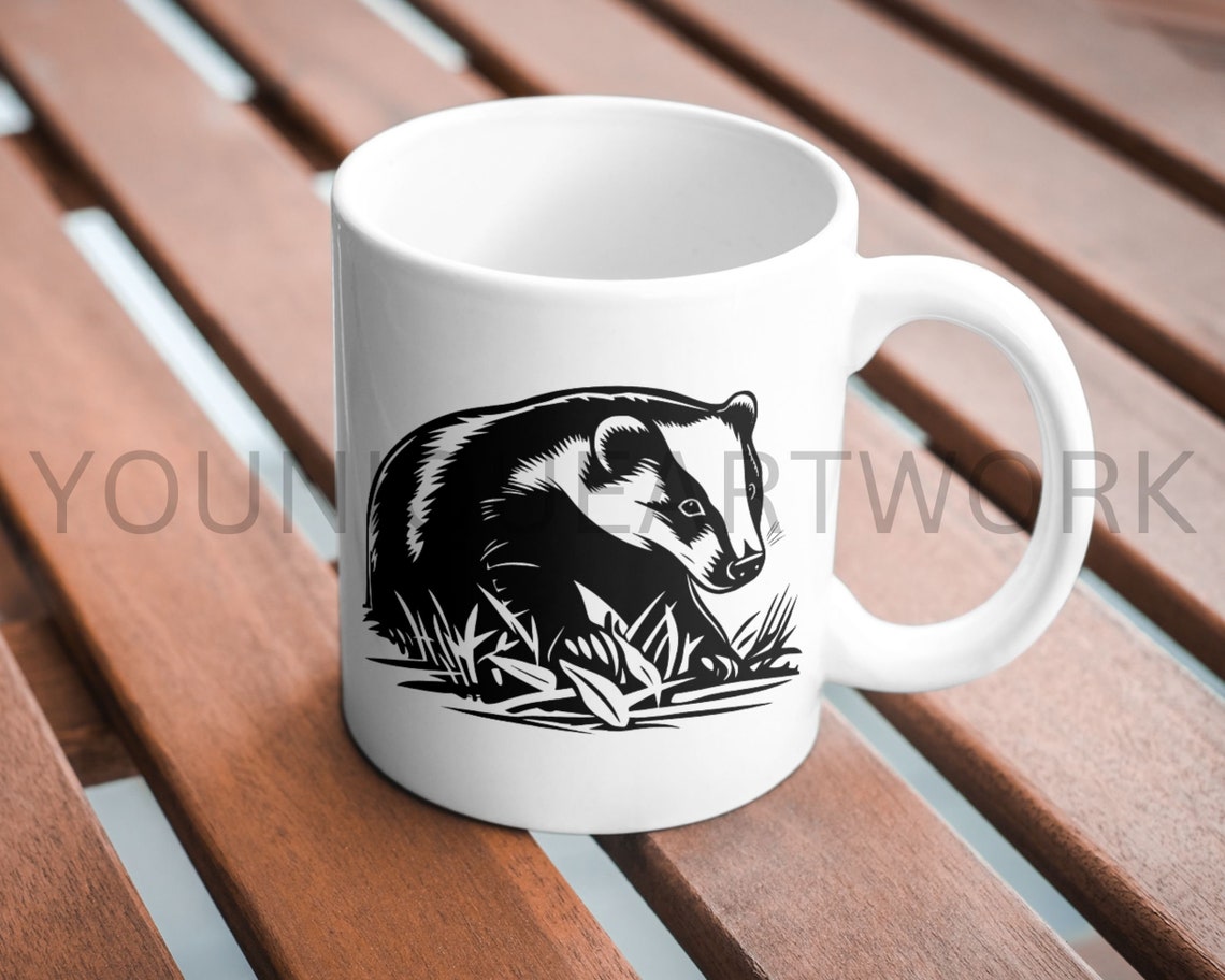Badger SVG Bundle PNG Badger Clipart Hand Drawn Badger - Etsy