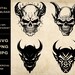 Demon SVG Bundle, PNG, Devil Skull Clipart, Hand Drawn Skulls With ...