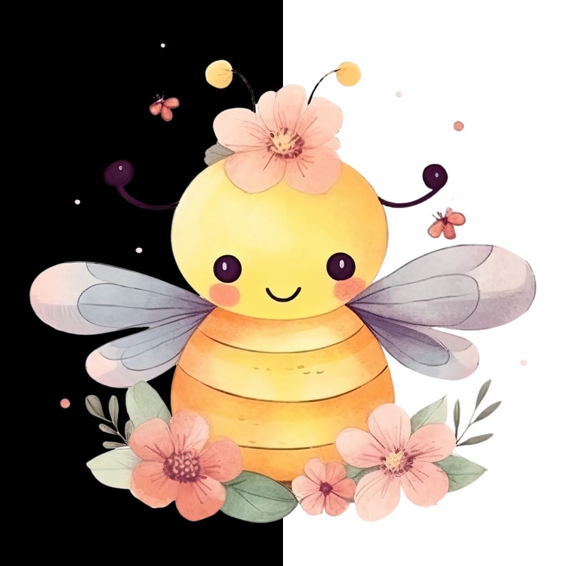 Cute Bee Clipart, Watercolor Bees PNG Files, Bee Clip Art, Nursery ...