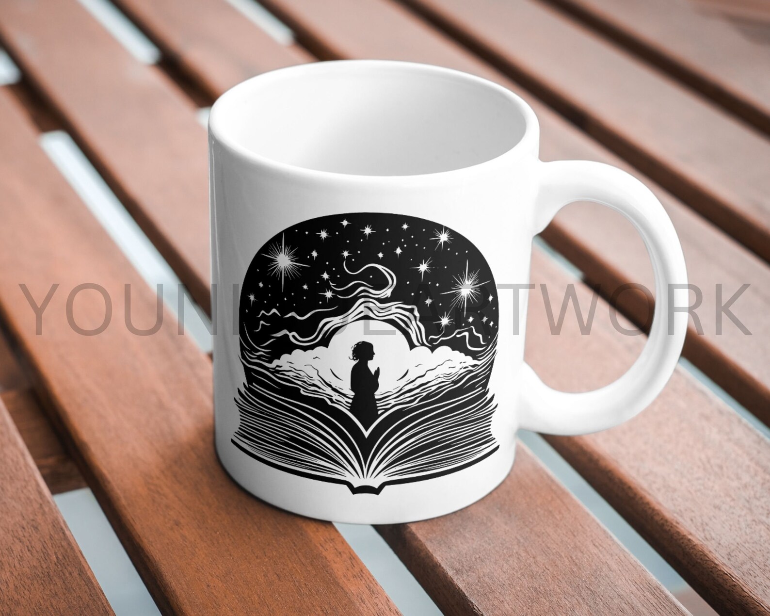 Celestial Book SVG Bundle, PNG, Fantasy Bookworm Clipart, Hand Drawn ...