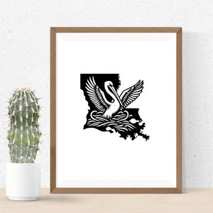 Louisiana State SVG Bundle, Louisiana Clipart, Hand Drawn Pelican ...