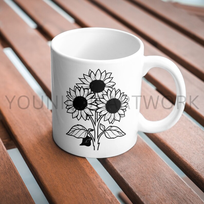 Sunflower SVG Bundle, PNG, Sunflower Wreath Clipart, Hand Drawn ...