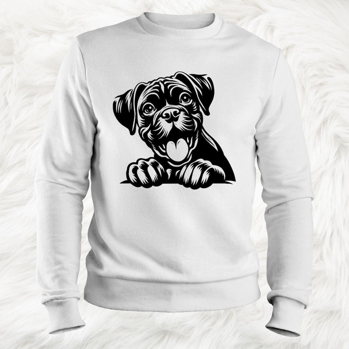 Boxer SVG Bundle, Boxer Dog Clipart, Hand Drawn Dogs Theme Vector ...