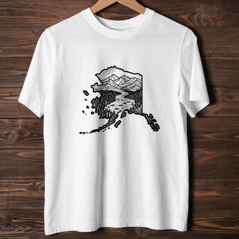 Alaska SVG Bundle, Alaska State Clipart, Hand Drawn Nature Theme Vector ...