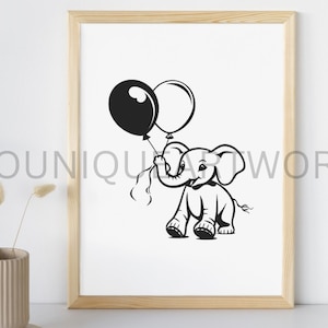 Cute Elephant SVG Bundle, PNG, Baby Elephant Clipart, Hand Drawn ...