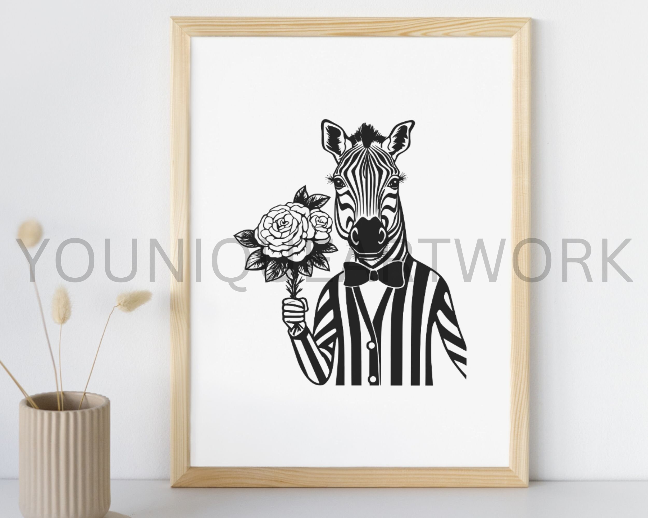 Zebra SVG Bundle PNG Cute Zebra Clipart Hand Drawn Floral - Etsy