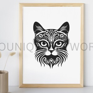 Floral Cat SVG Bundle, PNG, Cat and Flowers Clipart, Hand Drawn Flower ...