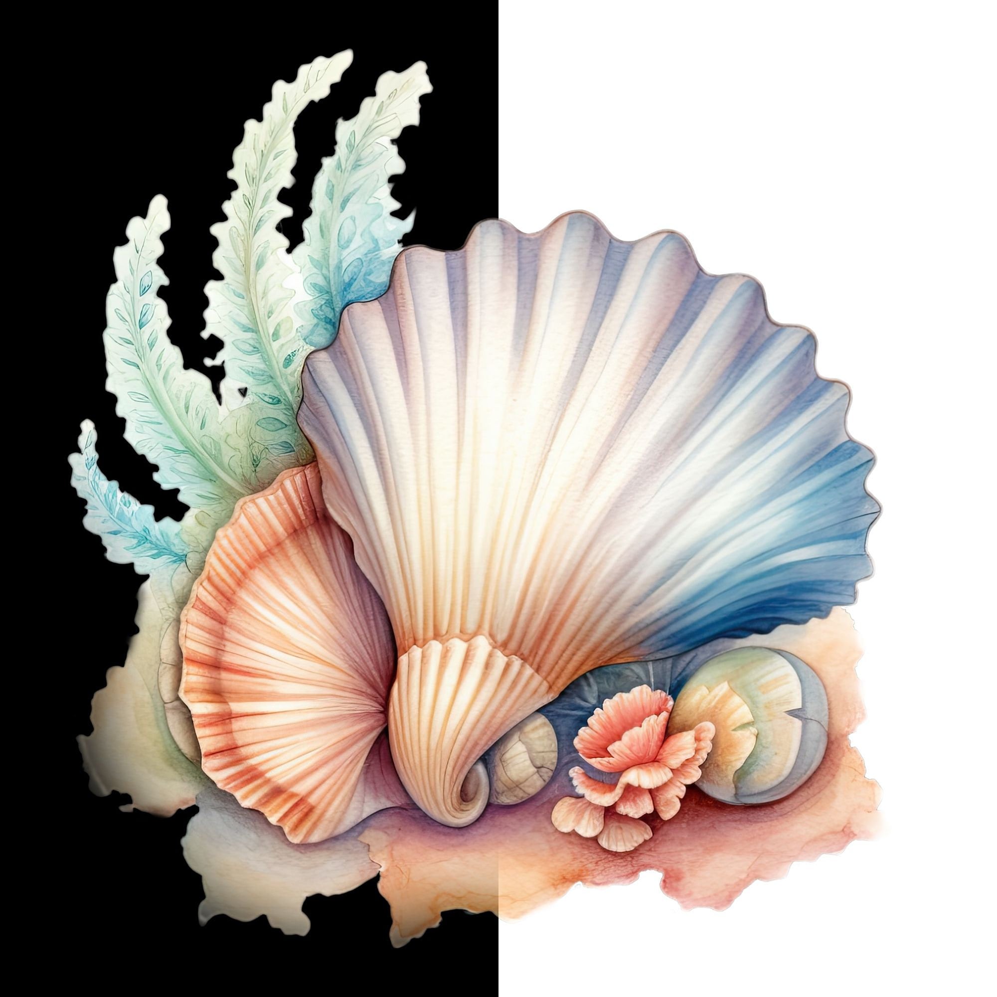 Seashell Clipart Sea Shell PNG Files for Sublimation - Etsy