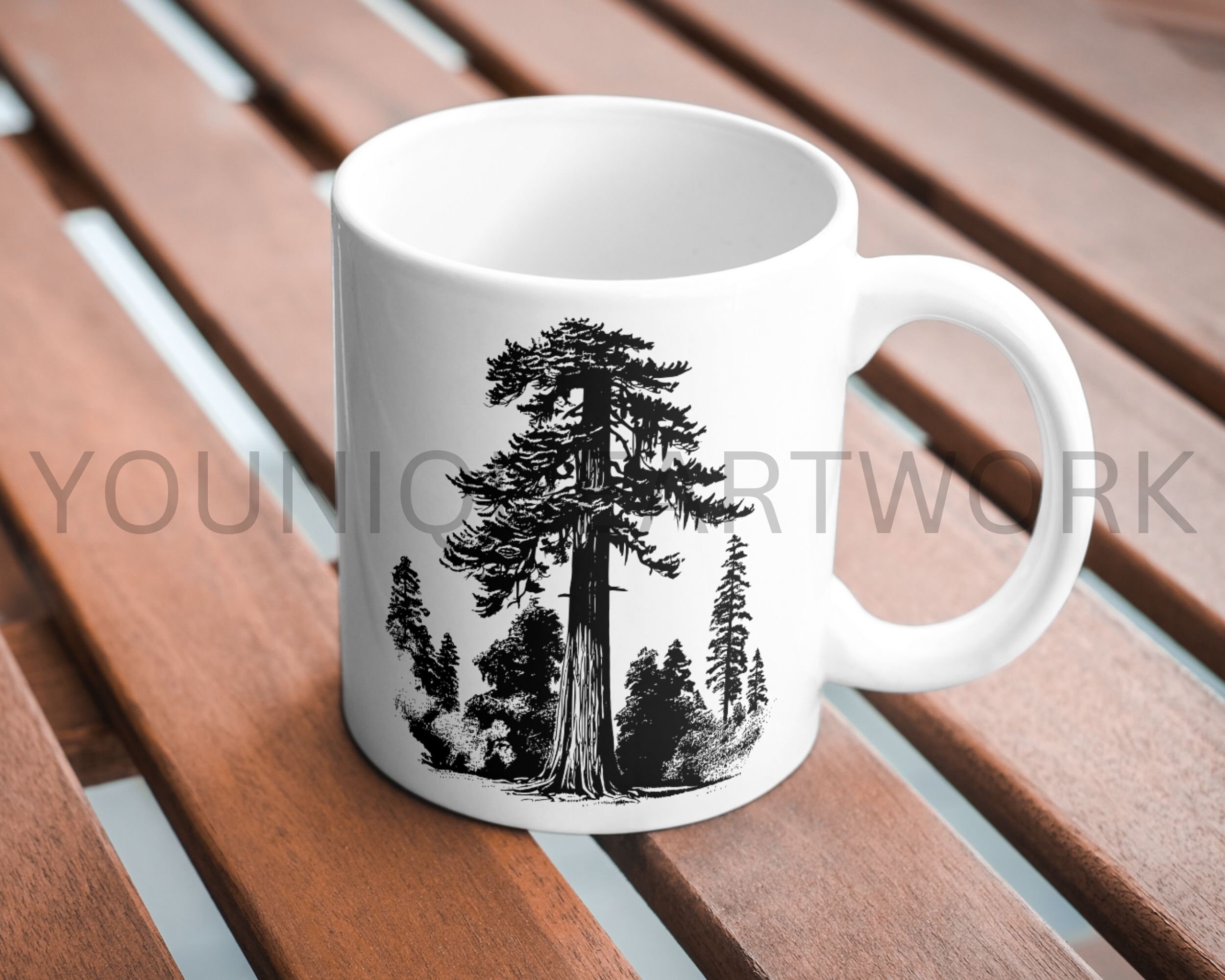 Redwood SVG Bundle, PNG, Trees Clipart, Hand Drawn Redwood Tree Vector ...