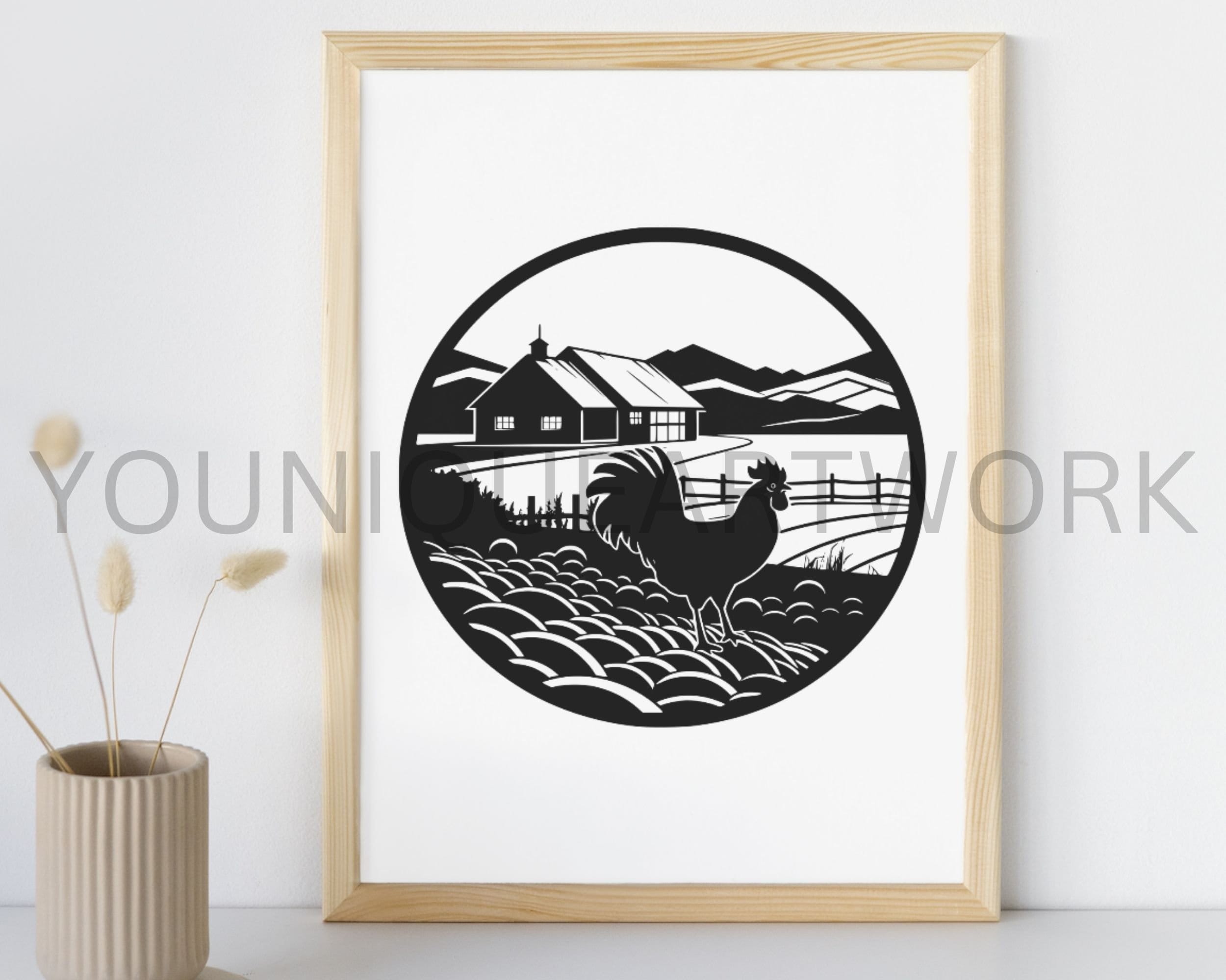 Chicken Farm SVG Bundle, PNG, Farm Animals Clipart, Hand Drawn Chicken ...