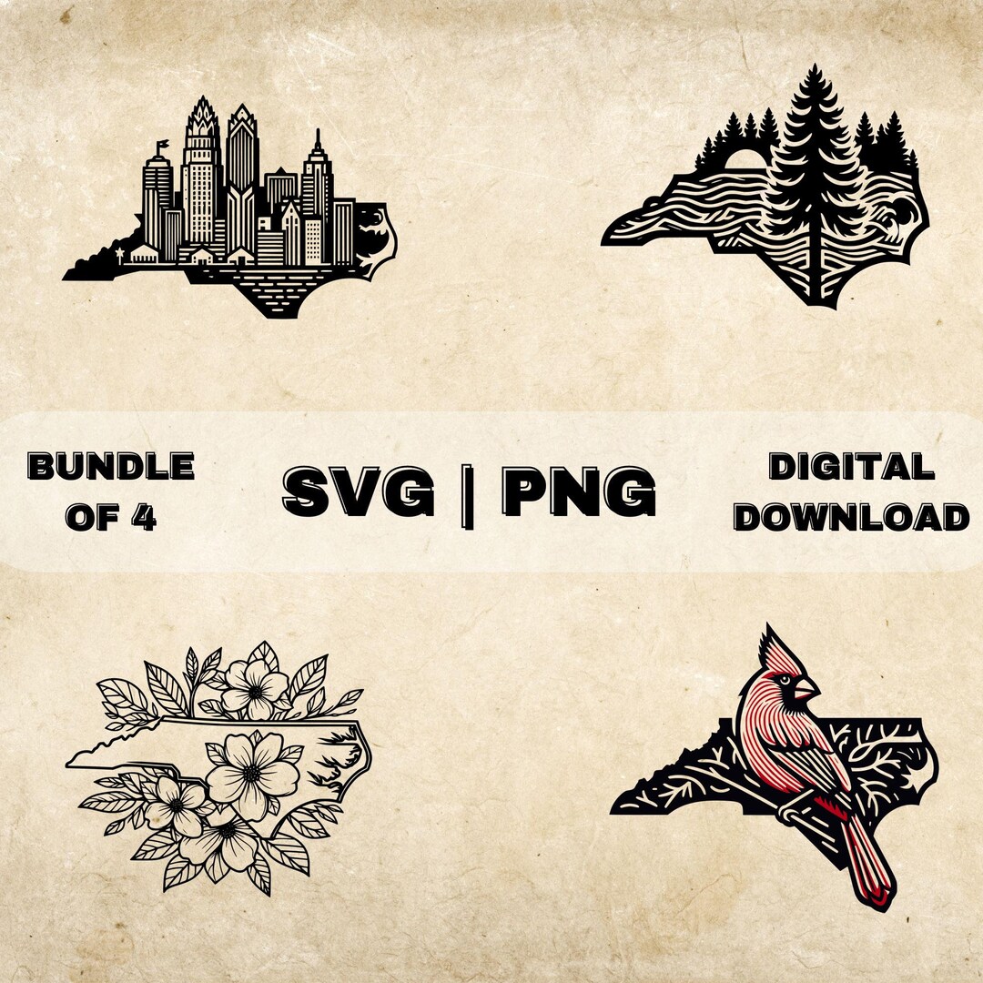 North Carolina State SVG Bundle, North Carolina Clipart, Cardinal ...