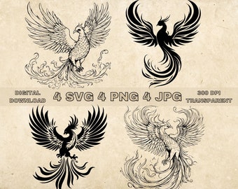 Phoenix Bird Cuttable Design SVG PNG DXF & Eps Designs Cricut - Etsy