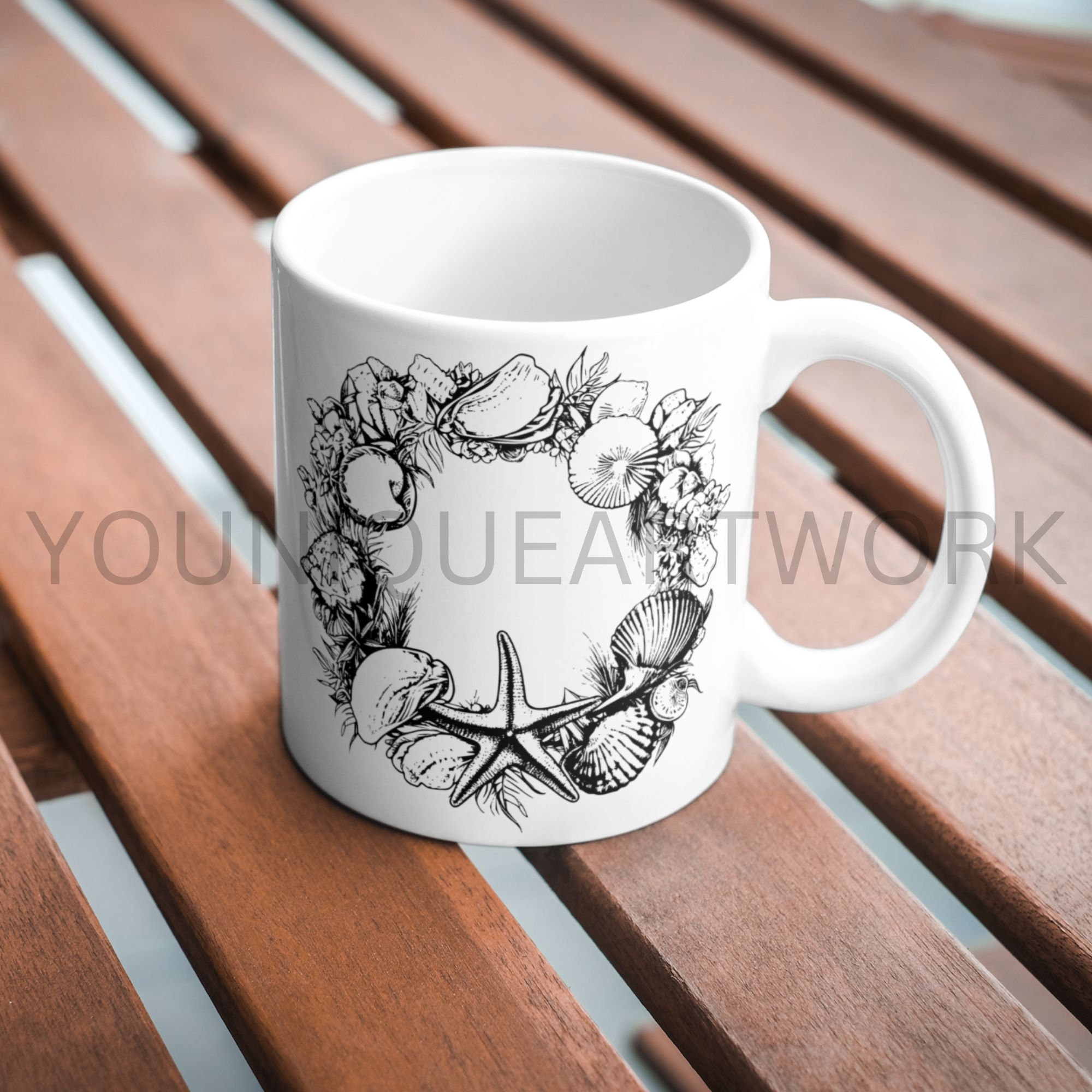 Seashell Frame SVG Bundle PNG Nautical Frame Clipart Hand - Etsy Australia