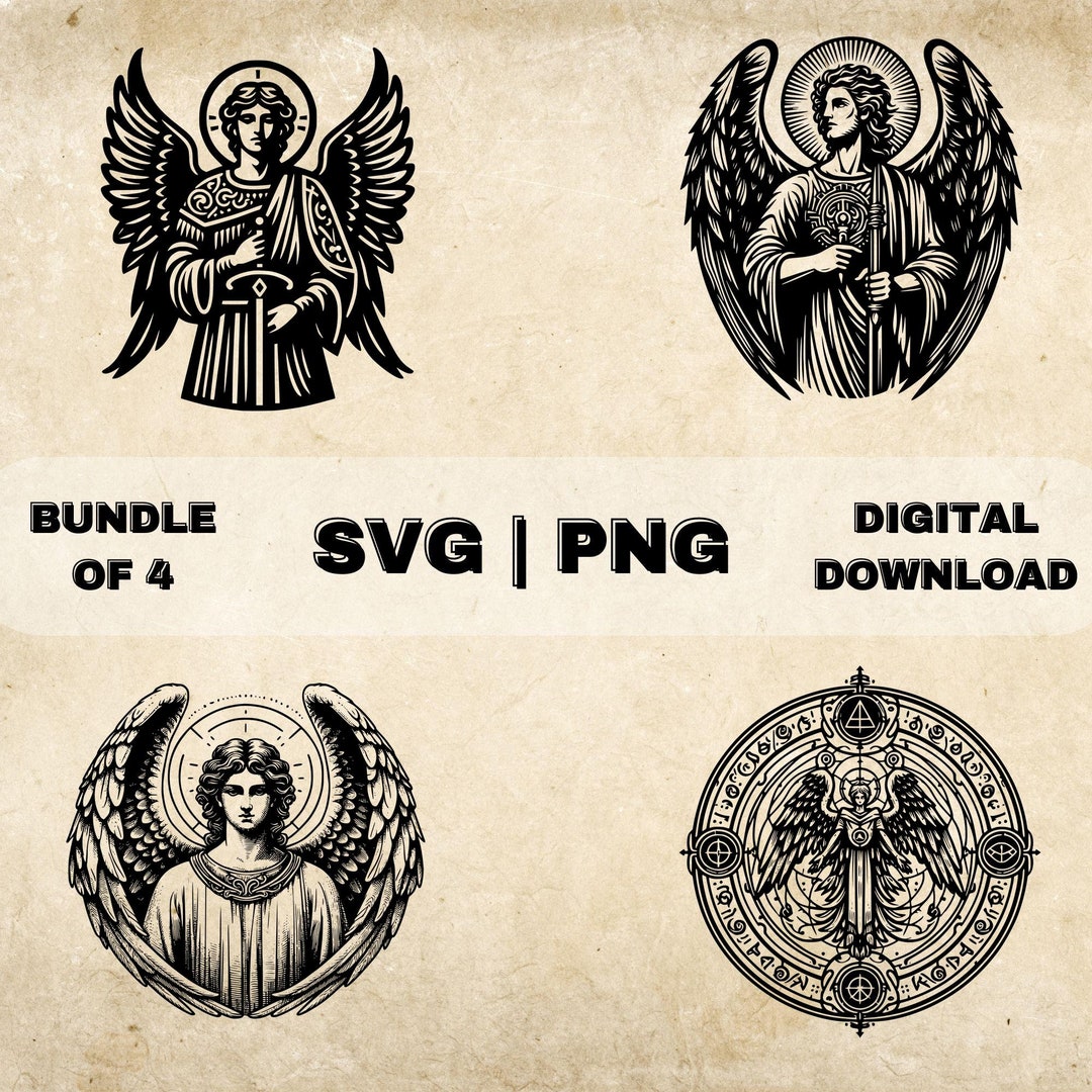 Archangel Zadkiel SVG Bundle, Archangel Clipart, Hand Drawn Zadkiel ...