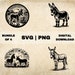 Donkey SVG Bundle, Farm Animal Clipart, Hand Drawn Farmer Theme Vector ...