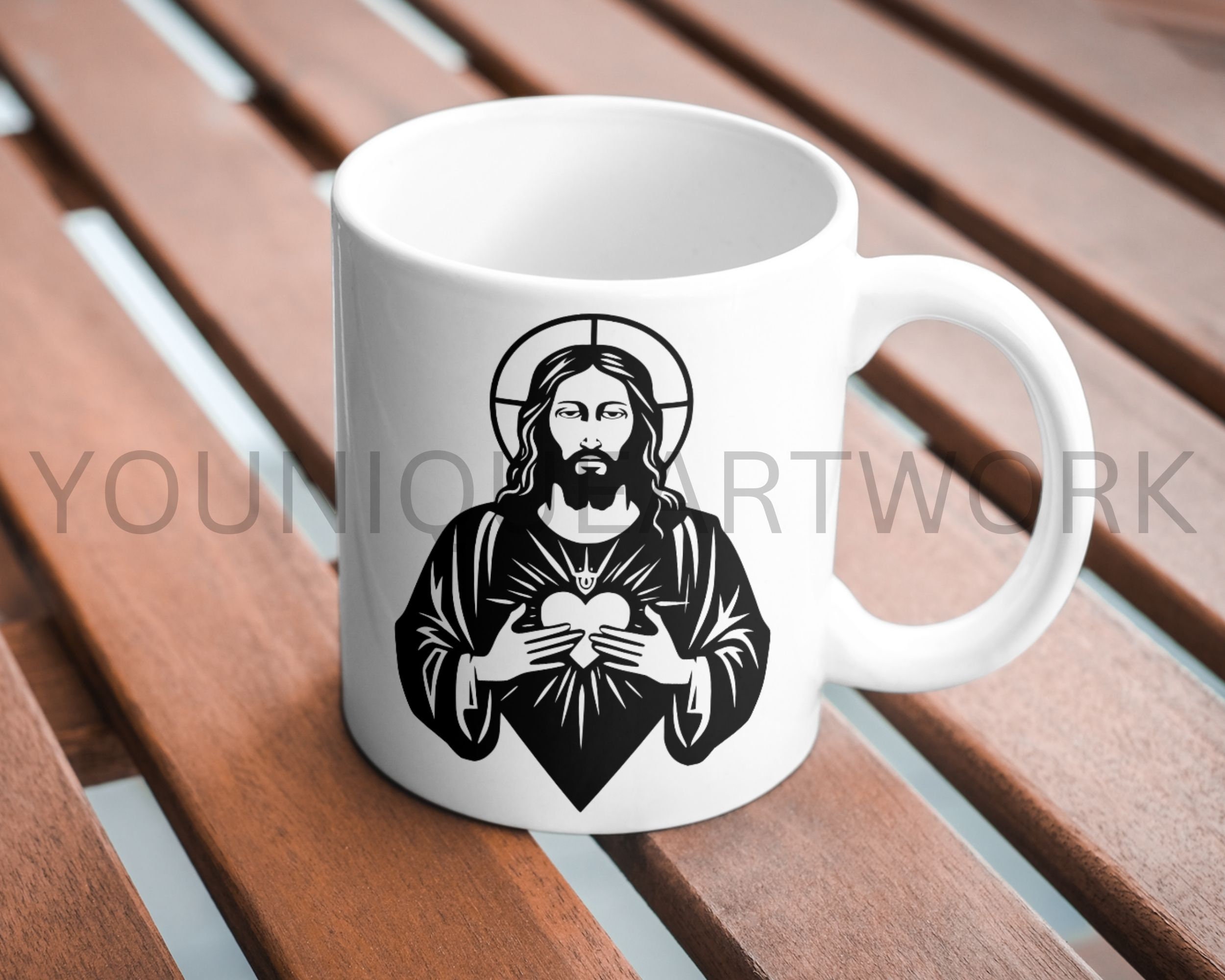 Sacred Heart of Jesus SVG Bundle, PNG, Sacred Heart Clipart, Hand Drawn ...
