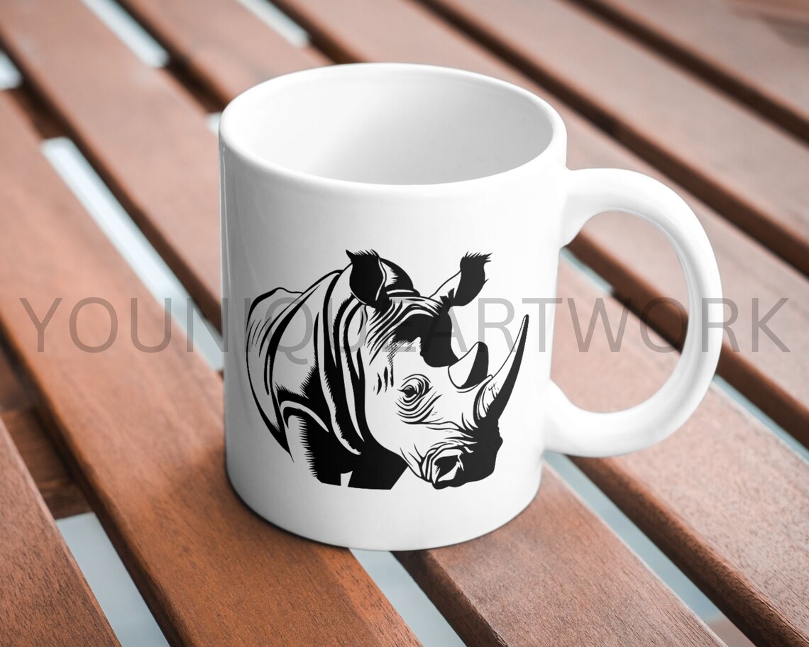 Rhinoceros SVG Bundle PNG Rhino Clipart Hand Drawn - Etsy