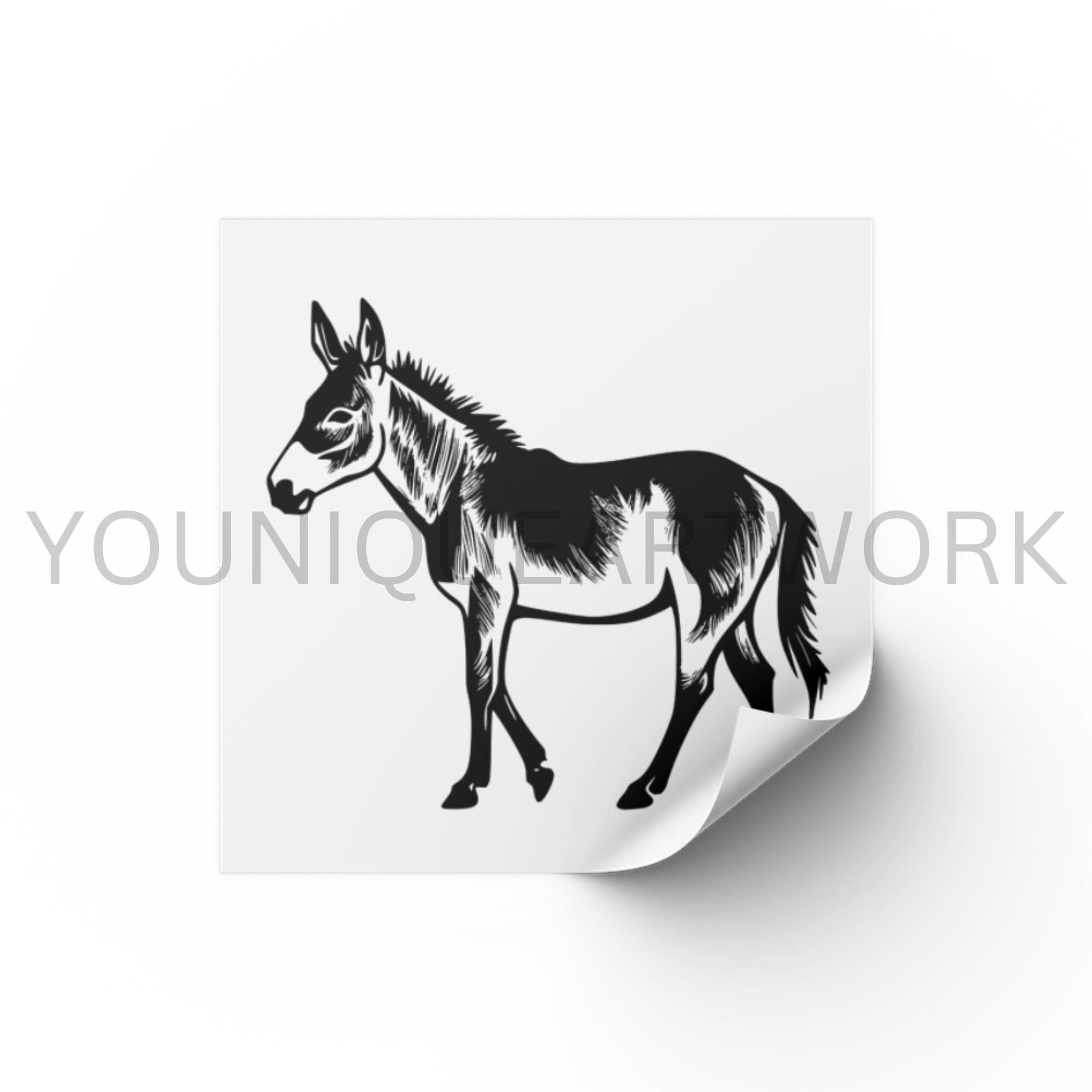 Donkey SVG Bundle PNG Donkey Clipart Hand Drawn Donkeys - Etsy