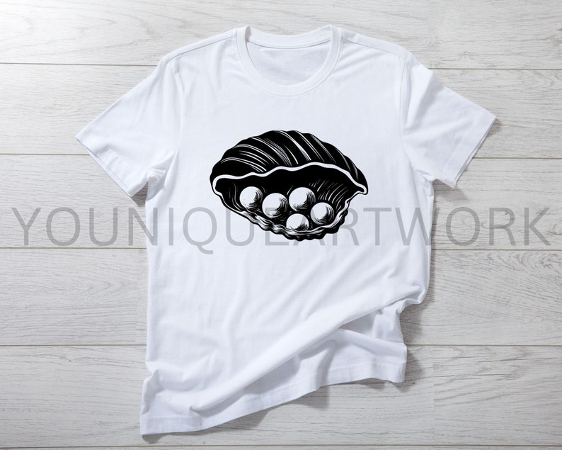 Clam With Pearl SVG Bundle PNG Clam Clipart Hand Drawn Sea - Etsy