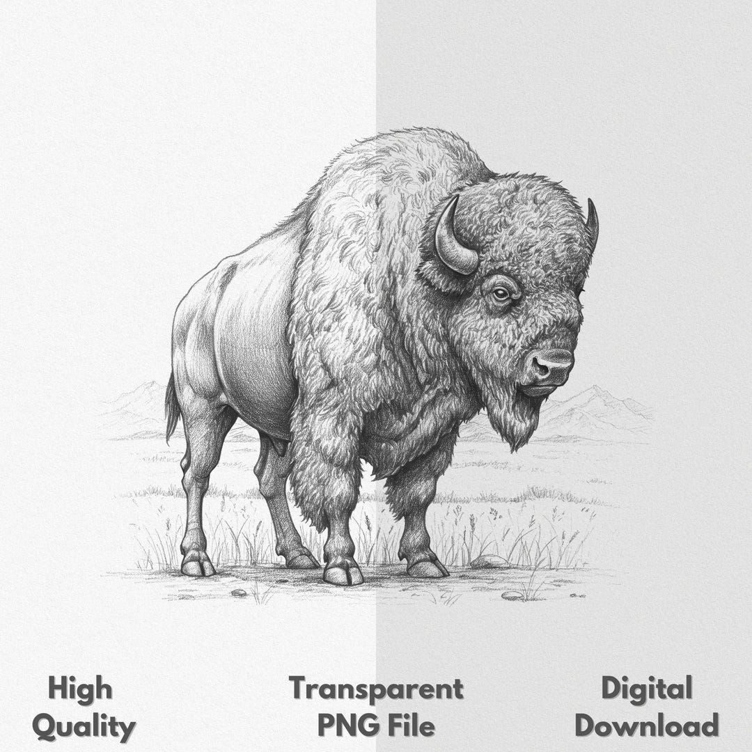 Bison Sketch PNG for Shirt Sublimation Digital Download - Etsy