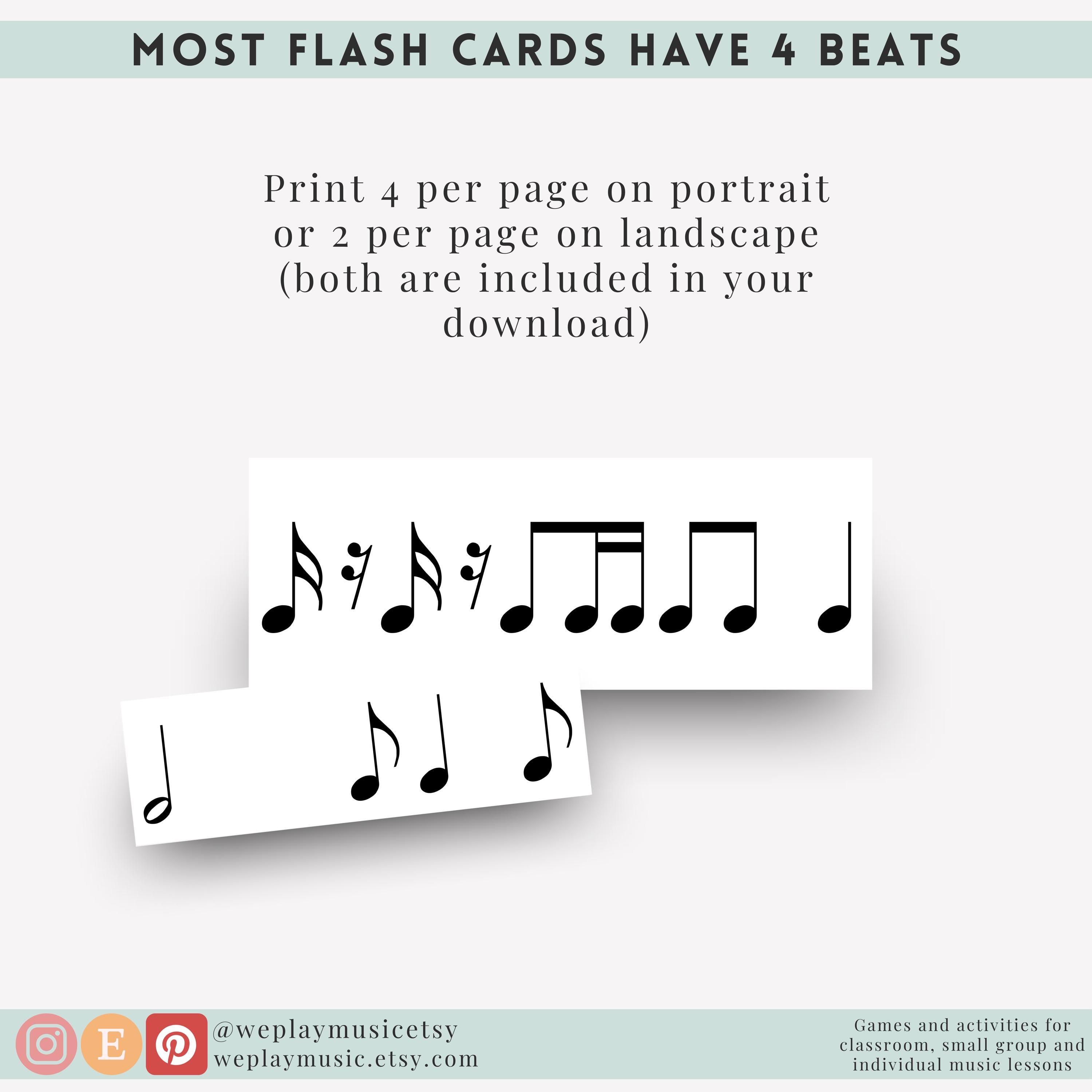 372 Rhythm Flash Cards, Large Flashcards for Individual, Small Group or ...