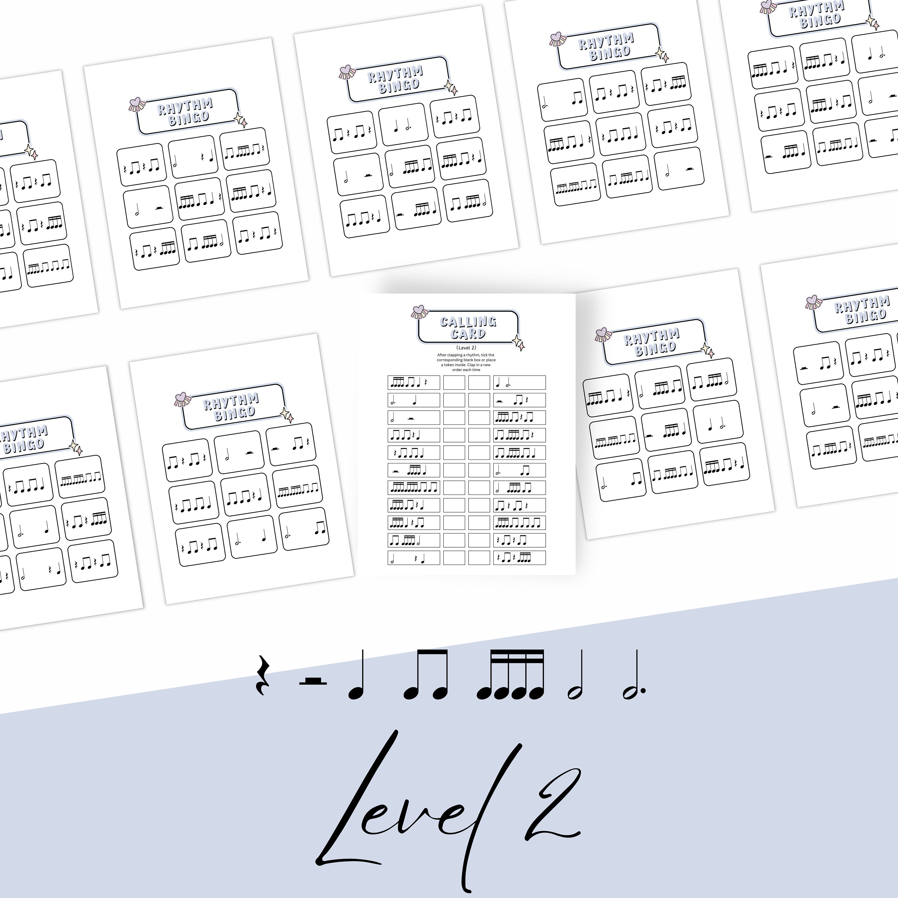 Rhythm Bingo BUNDLE Music Beats Rhythm Card Classroom Games Music ...