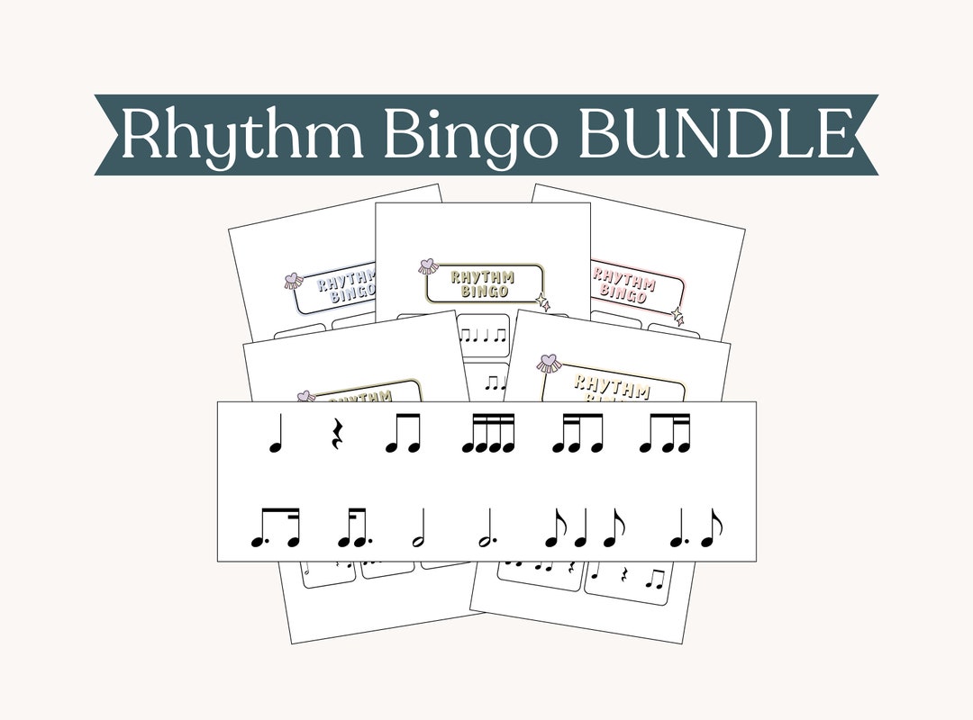 Rhythm Bingo BUNDLE Music Beats Rhythm Card Classroom Games Music ...