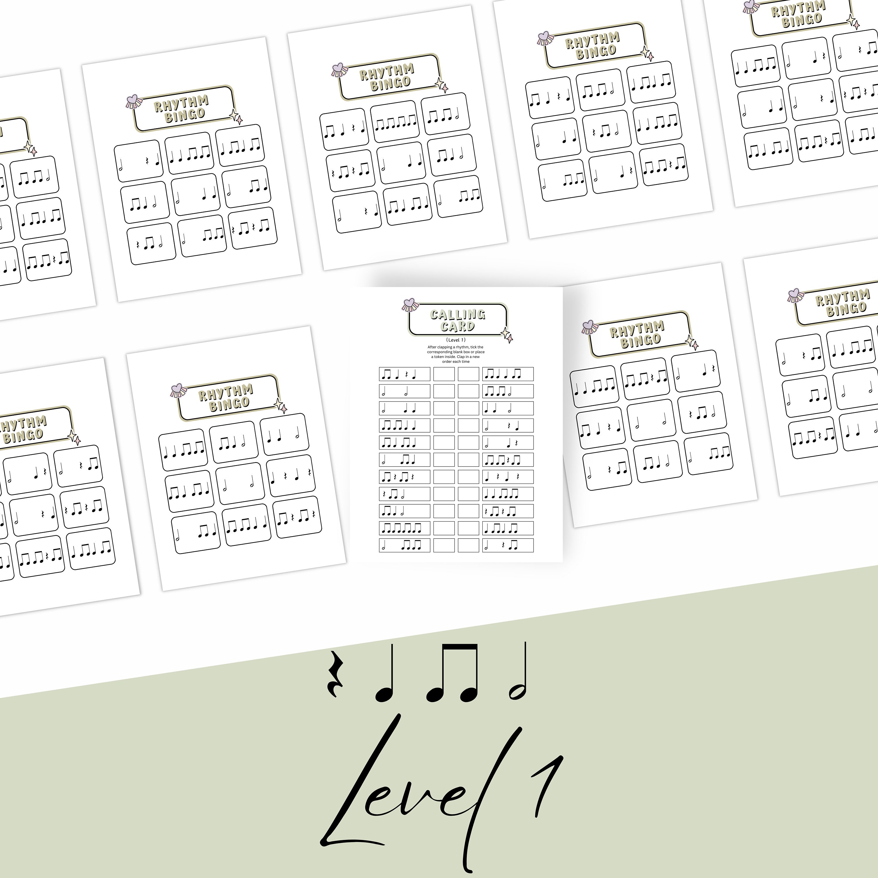 Rhythm Bingo BUNDLE Music Beats Rhythm Card Classroom Games Music ...