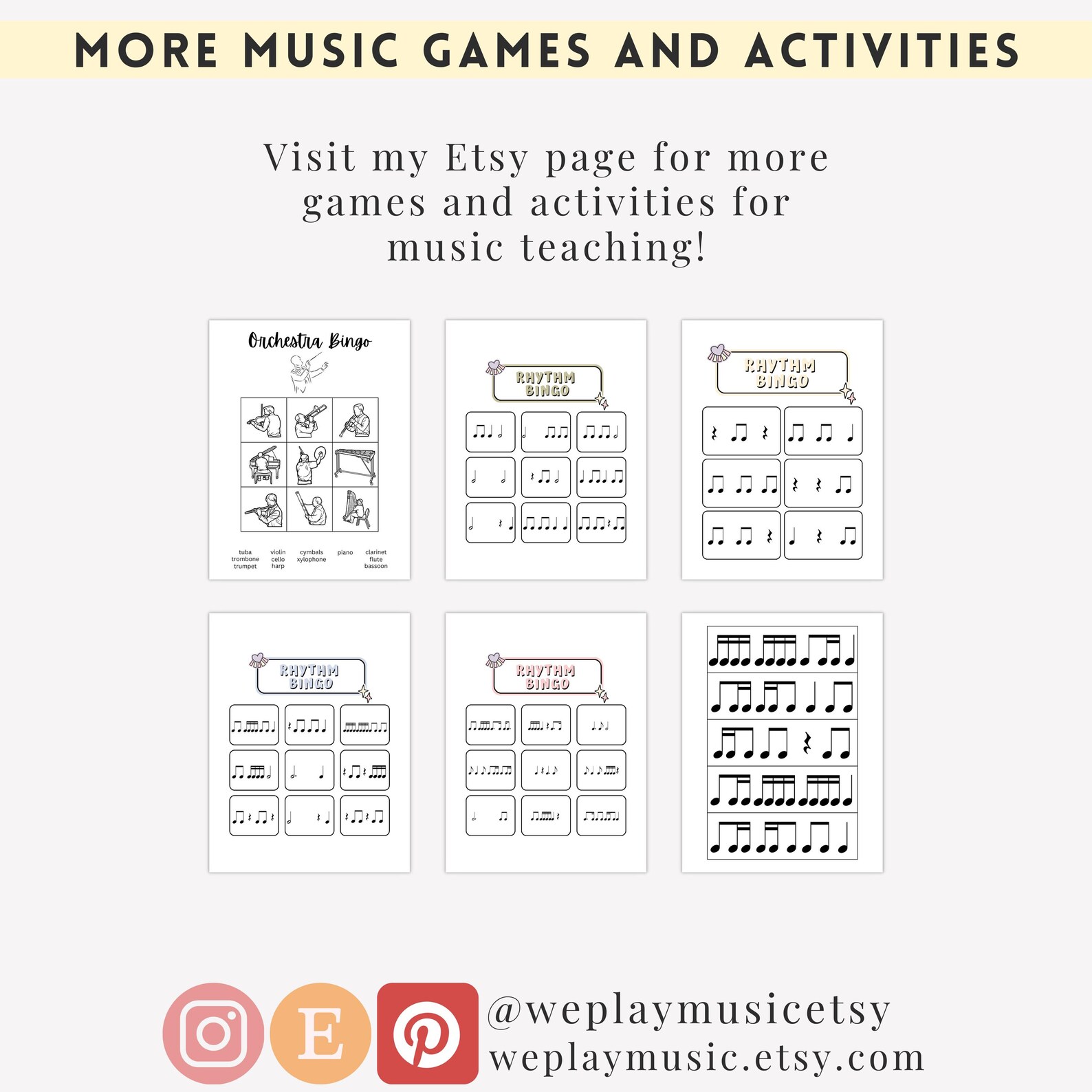 Treble and Bass Clef Bingo, 2 Different Games, C3-C5, Grand Staff ...