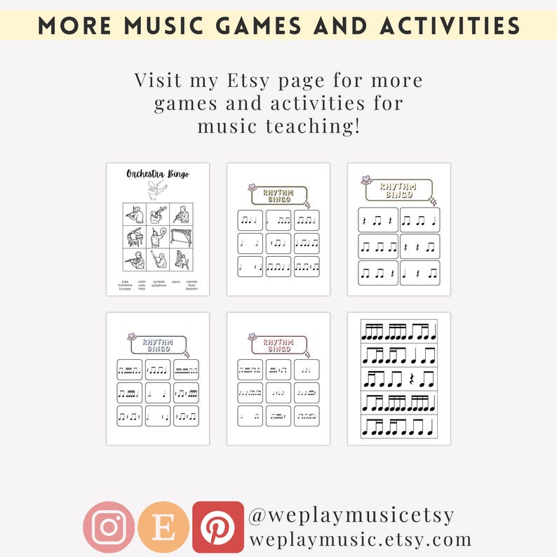 Treble and Bass Clef Bingo, 2 Different Games, C3-C5, Grand Staff ...